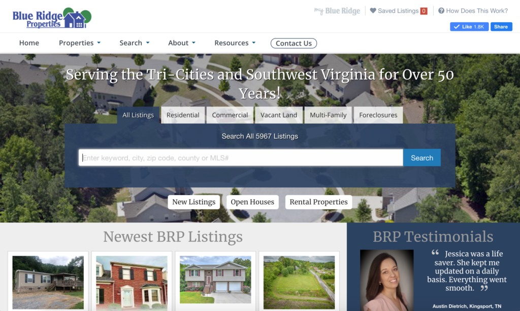 Website Development for Blue Ridge Properties - Intellithought